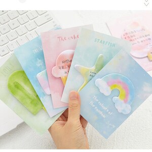 Summer Ice Cream Whale Rainbow Cute Sticky Notes - Etsy