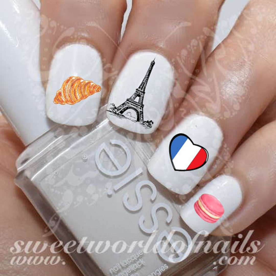 French Nail Art Eiffel Tower France Flag Decals - Etsy