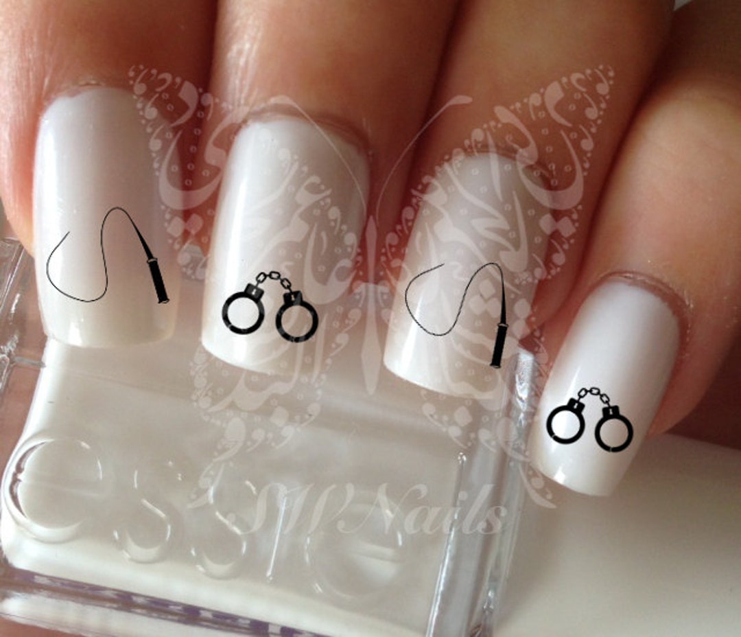 Nail Art Handcuffs Whip Nail Water Decals Transfers Wraps - Etsy