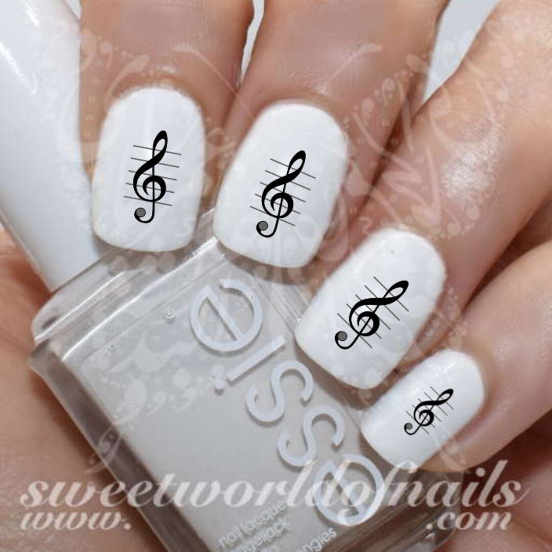 Music Notes Nail Art Water Decals - Etsy