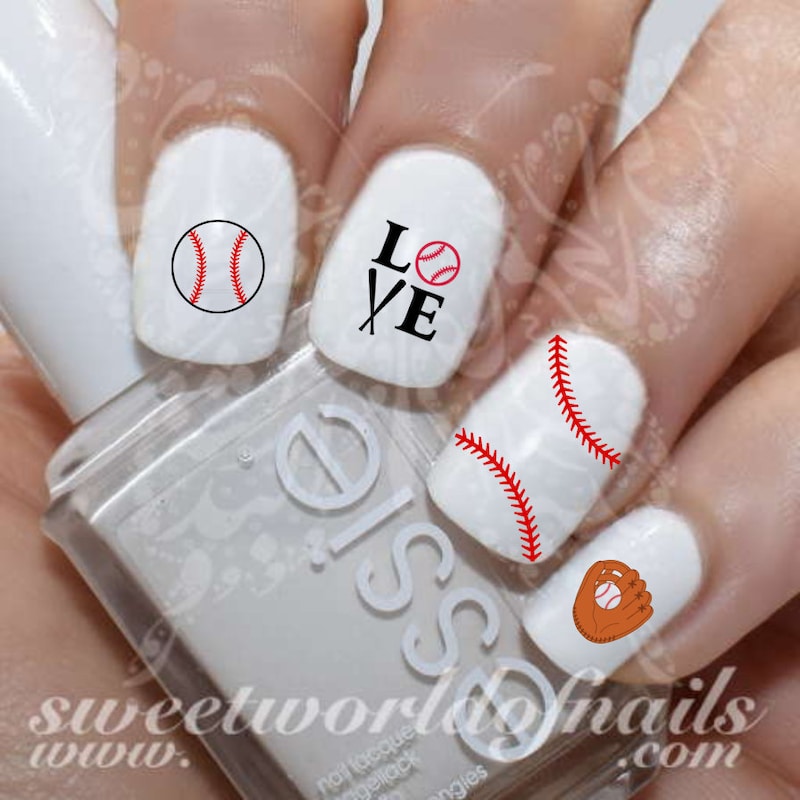 Baseball Nail Decals - Etsy