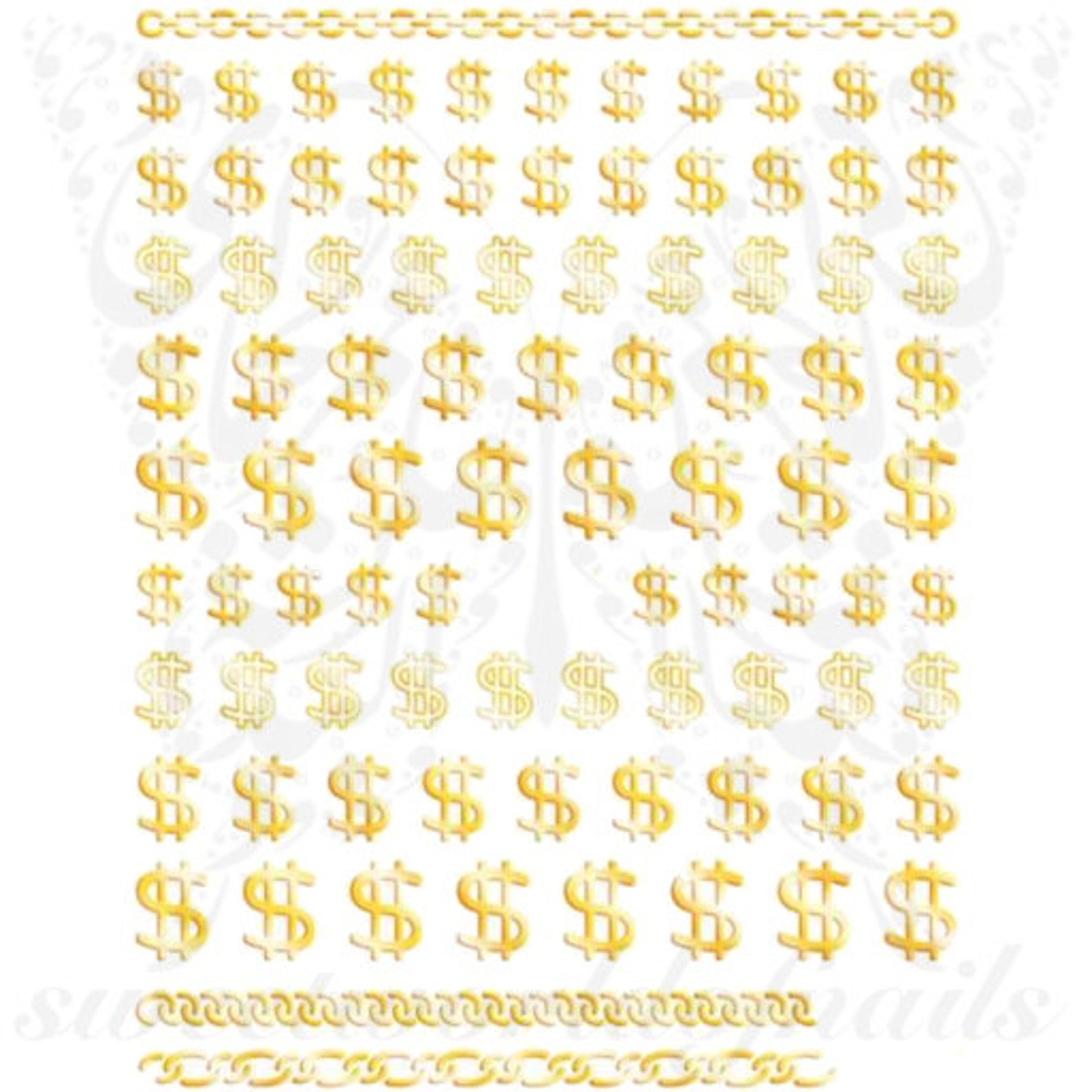 Money Dollar Sign Gold Nail Stickers - Etsy