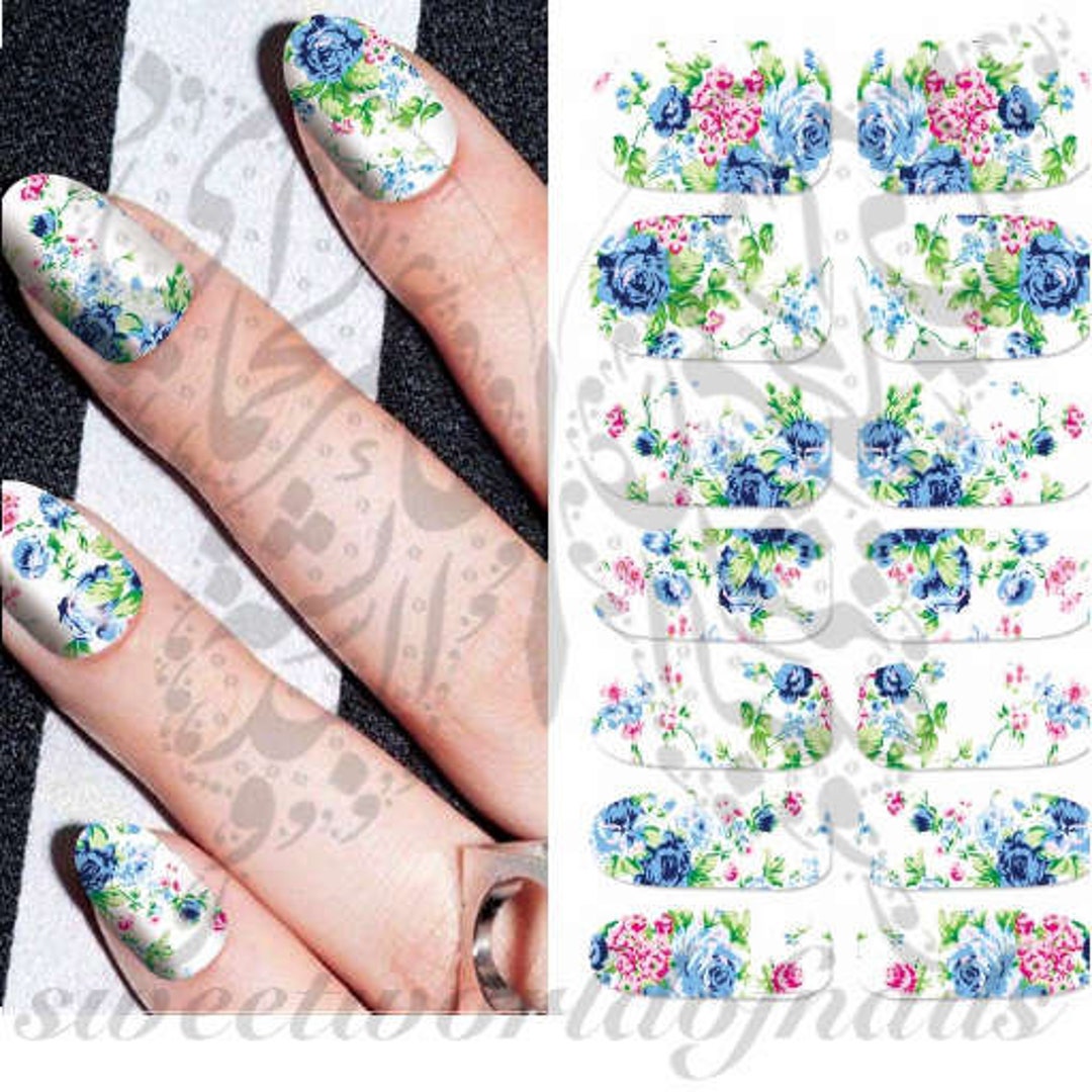 Spring Floral Nail Art Water Full Wraps Transfers - Etsy