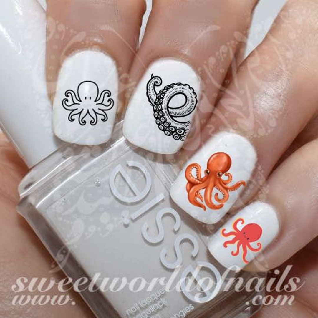 Octopus Nail Art Nail Water Decals - Etsy
