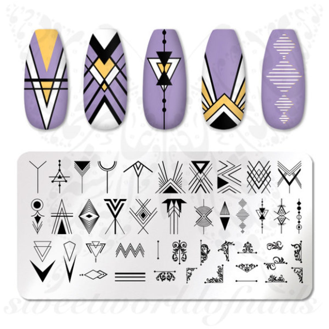 Geometric Nail Art Stamping Plate - Etsy