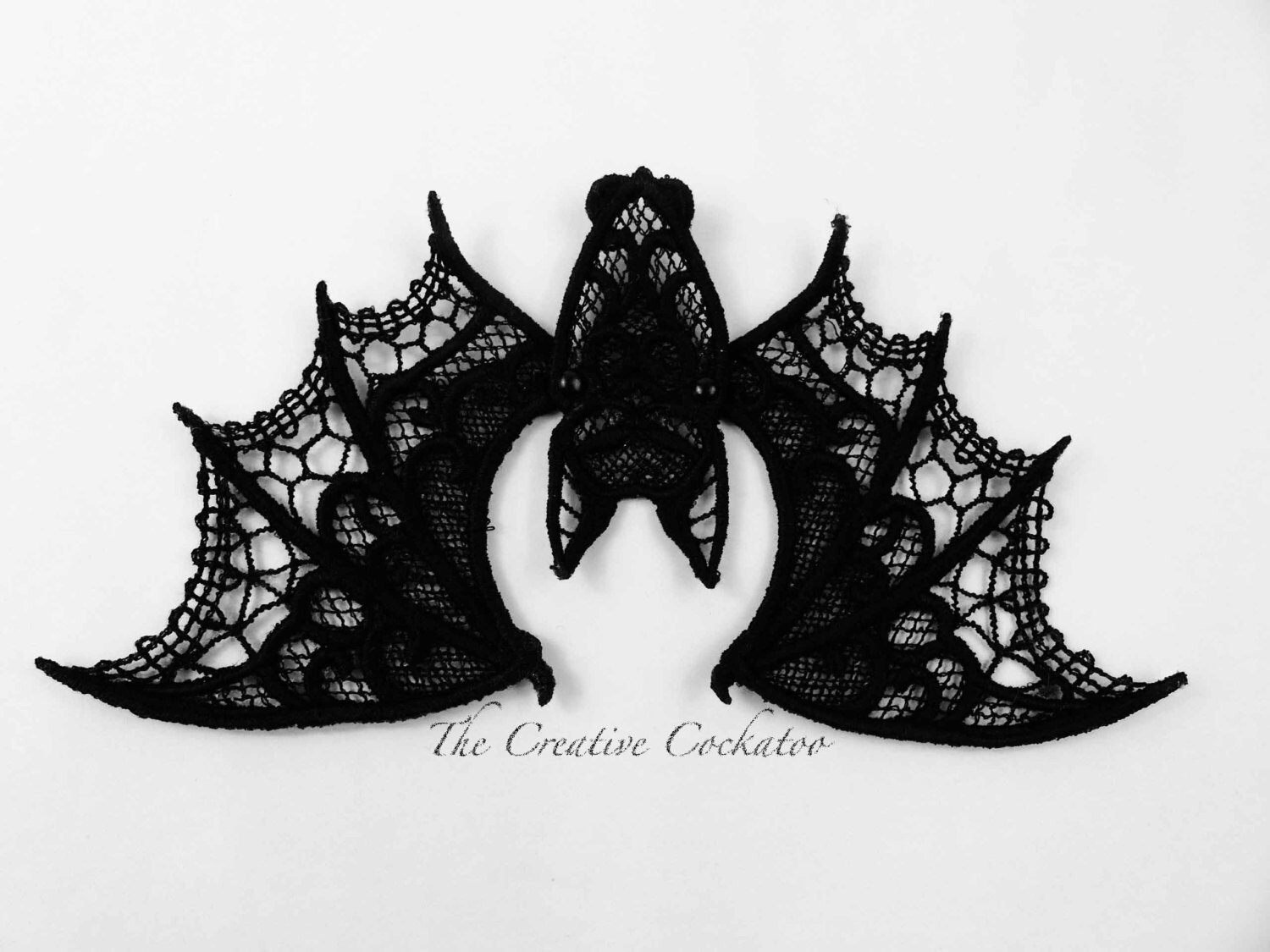Halloween Decoration Black Lace Bat Machine Embroidery - Etsy