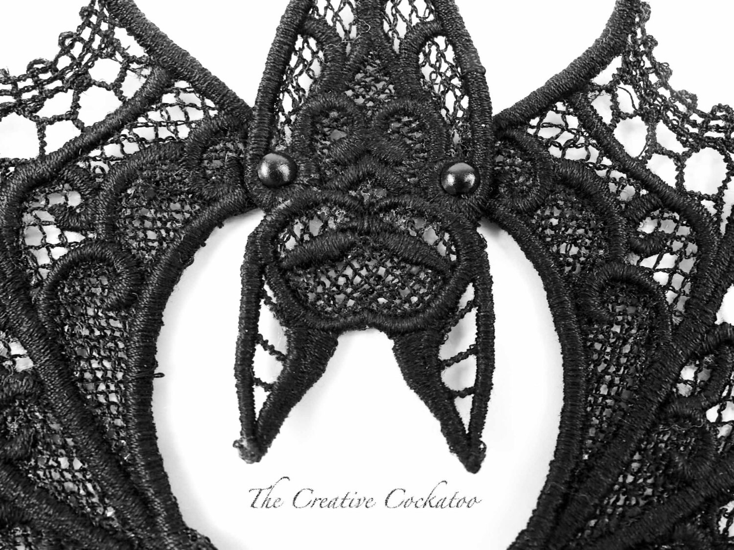Halloween Decoration, Black Lace Bat, Machine Embroidery, Table Décor ...