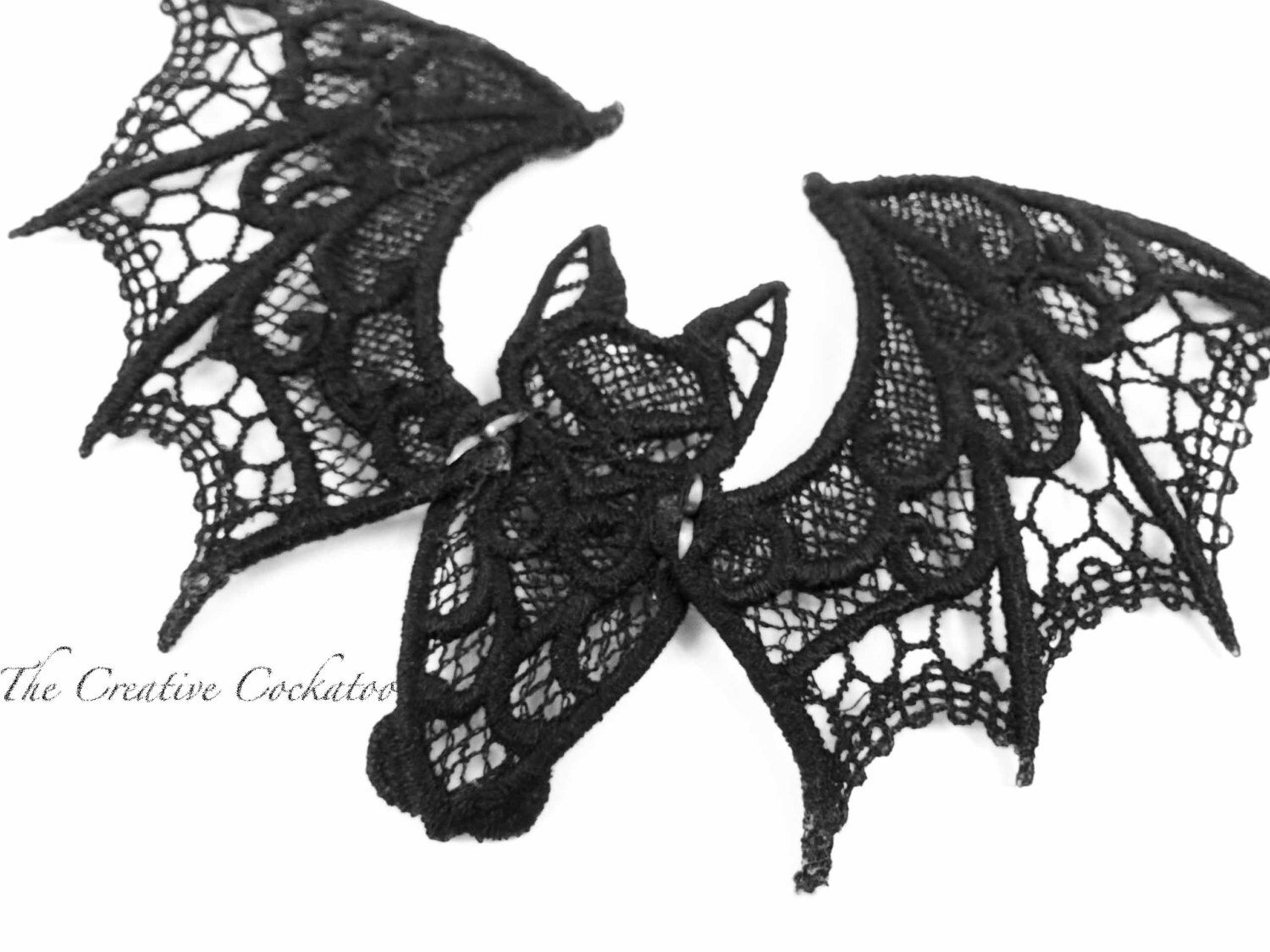 Halloween Decoration Black Lace Bat Machine Embroidery - Etsy