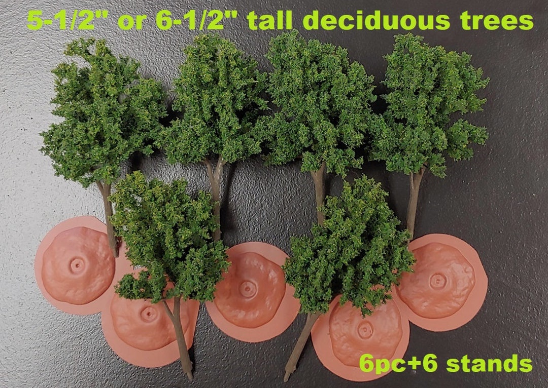 Miniature Model Trees 6pc 5-1/2tall. Trees W/foliage Stands for Model ...