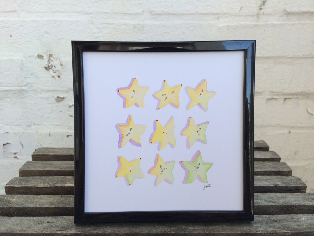 STARFRUIT // Print of Original Watercolor Art, Wall Art, Kitchen Decor ...