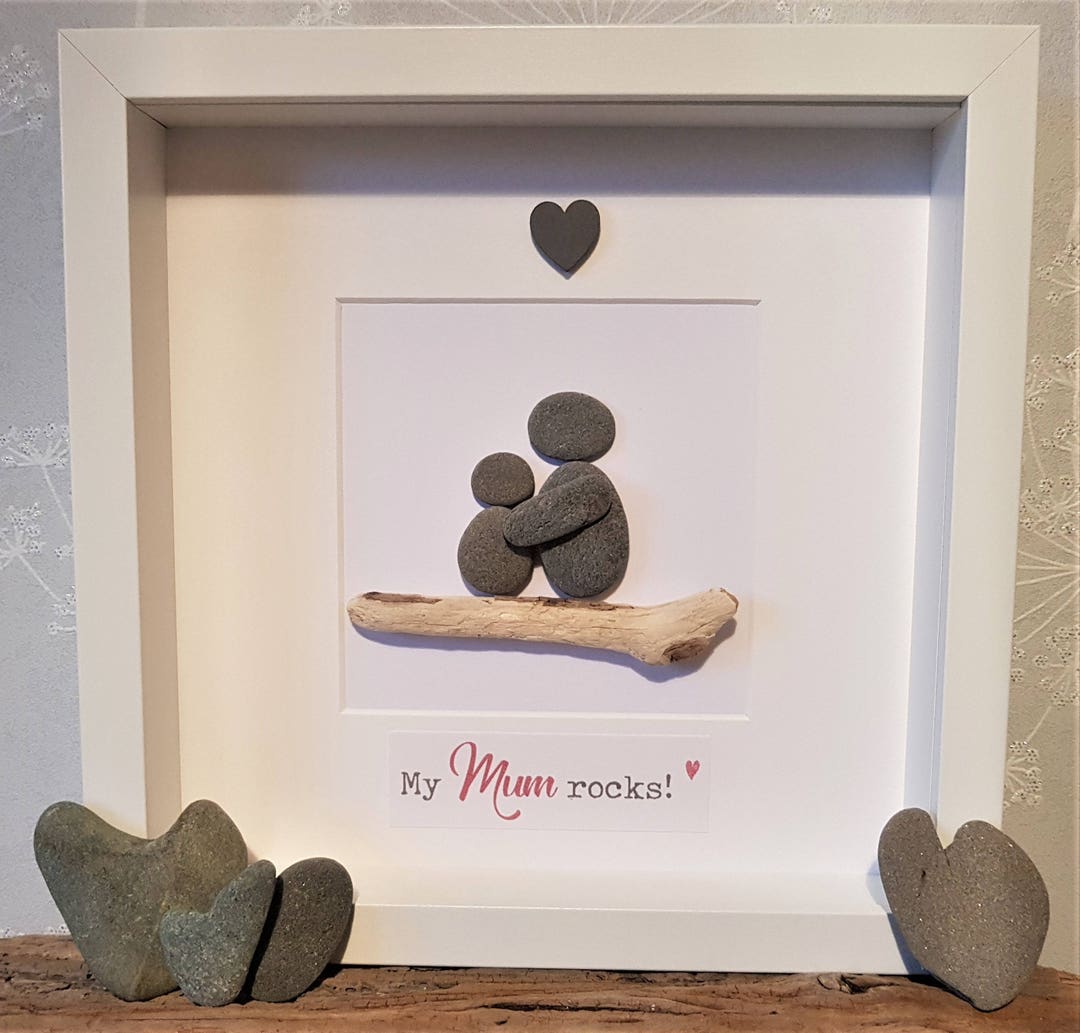 My/our Mum Rocks - Mum Gift - Cornish Pebble Art Picture - Etsy UK
