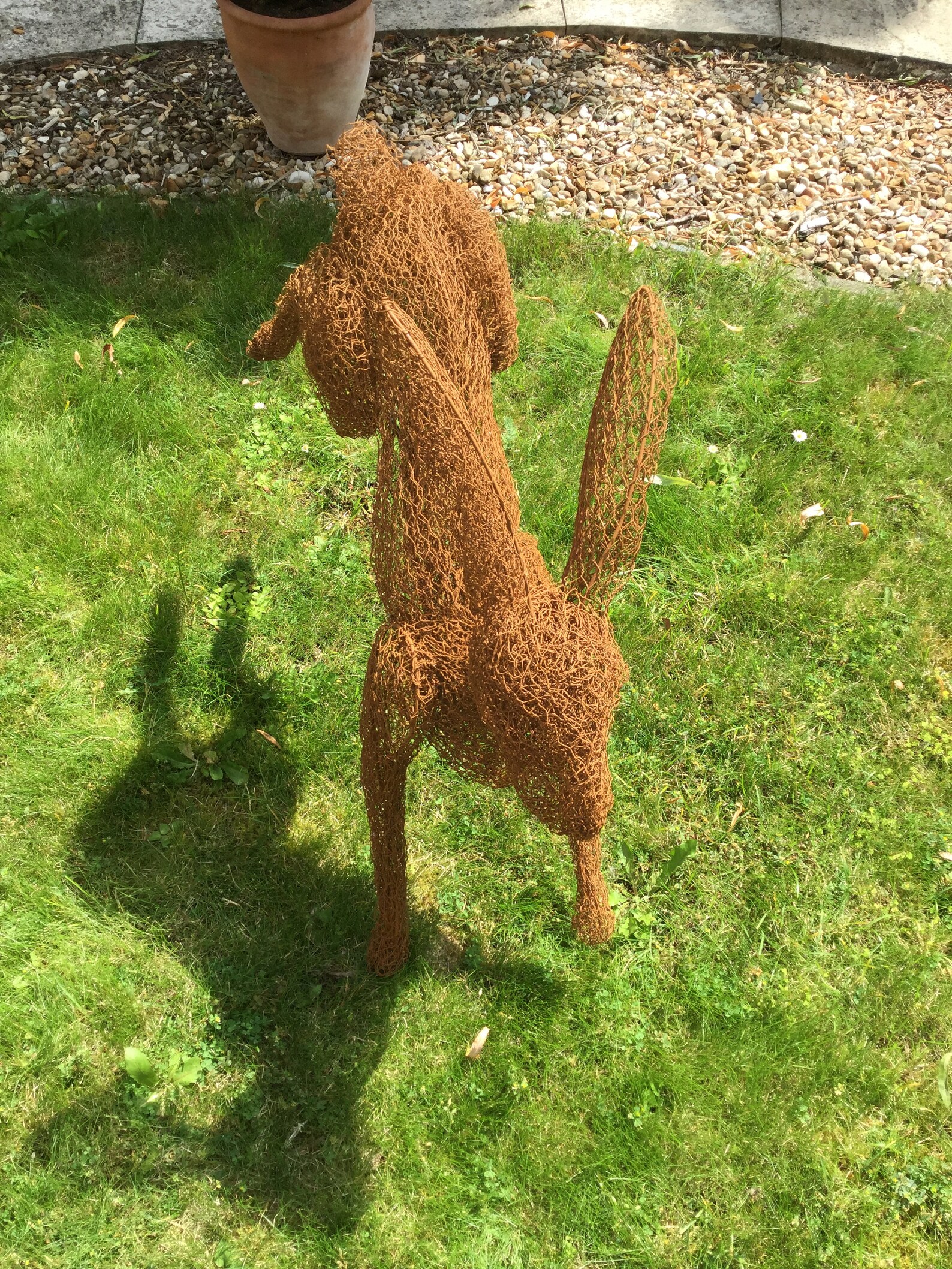 Wire Sculpture Hare: a Beautiful Garden Ornament - Etsy