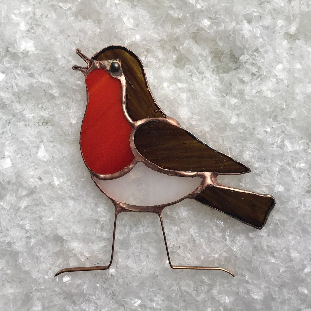 Stained Glass Robin Sun Catcher - Etsy