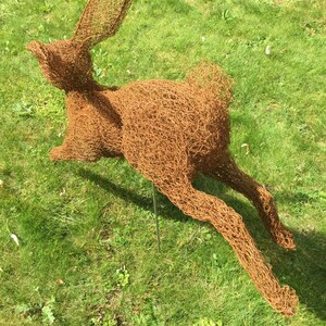 Wire Sculpture Hare: a Beautiful Garden Ornament - Etsy UK
