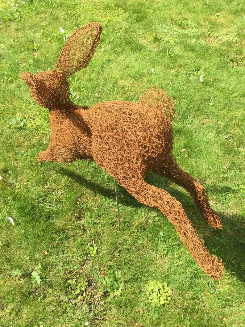Wire Sculpture Hare: a Beautiful Garden Ornament - Etsy