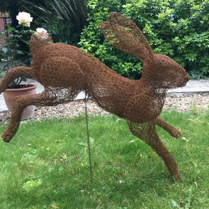 Wire Sculpture Hare: a Beautiful Garden Ornament - Etsy UK