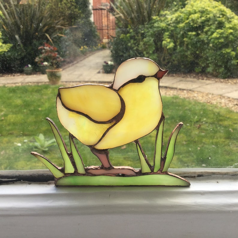Cute Chick Stained Glass Suncatcher - Etsy