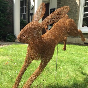 Wire Sculpture Hare: a Beautiful Garden Ornament - Etsy UK