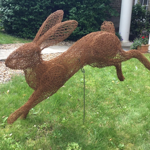 Leaping Hare Wire Sculpture | Etsy UK