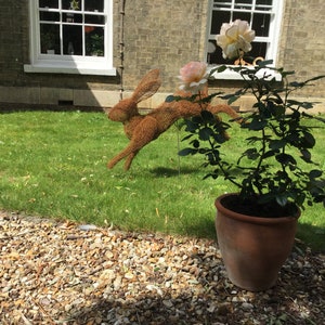 Wire Sculpture Hare: a Beautiful Garden Ornament - Etsy UK