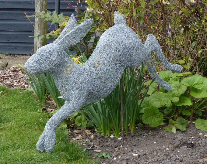 Leaping Hare Wire Sculpture - Etsy UK