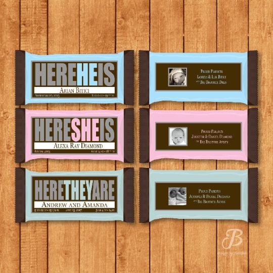 Customized All Occasion Candy Bar Wrappers for Hershey Bars You Print ...