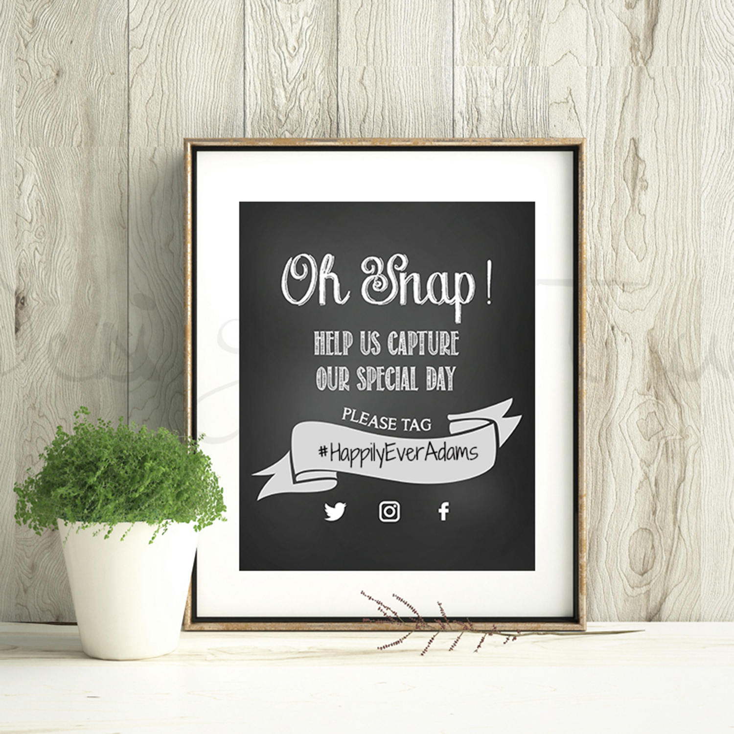 Hashtag Chalkboard Sign - Printable - Etsy