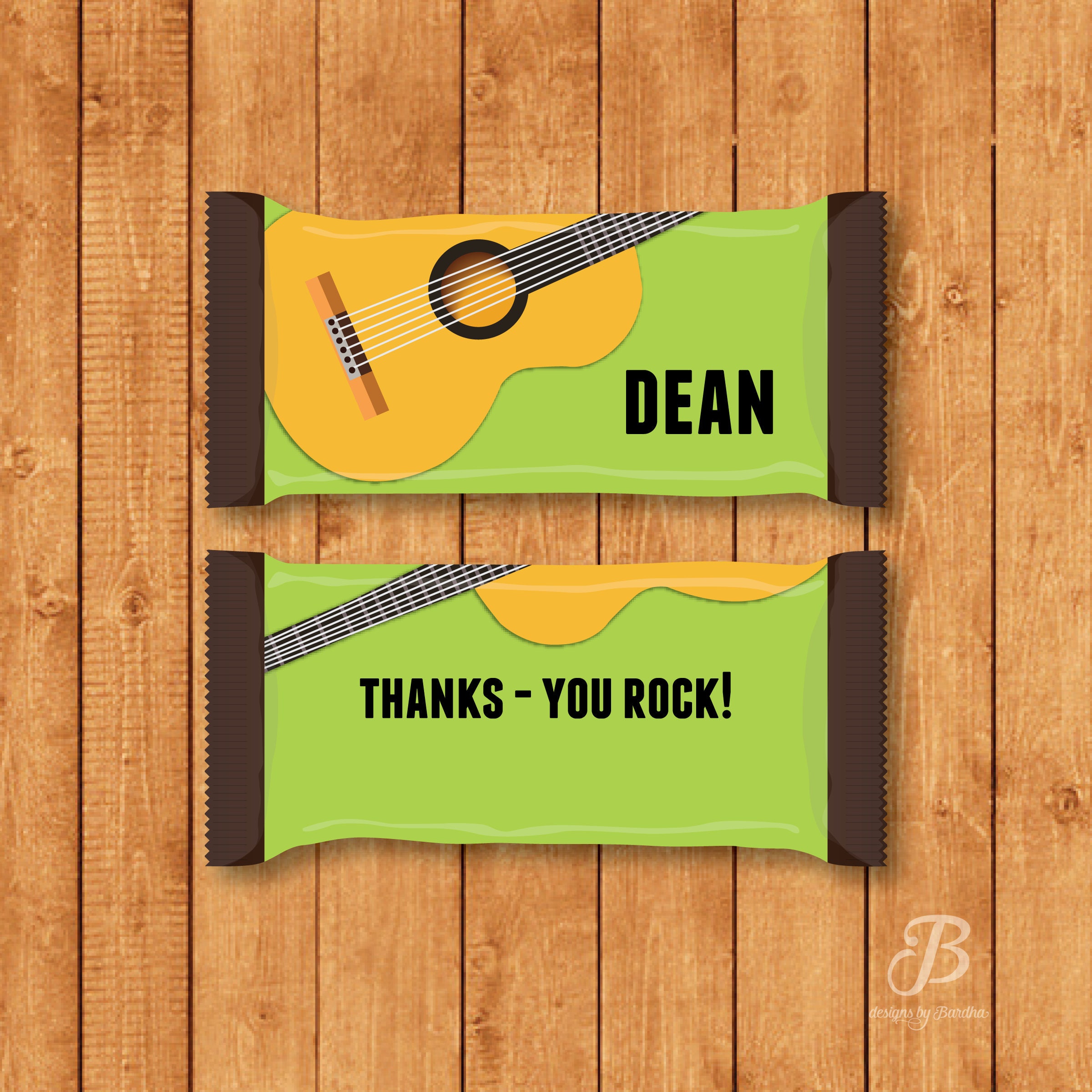 Customized Musical Instruments Candy Bar Wrapper for Hershey Bars - You ...