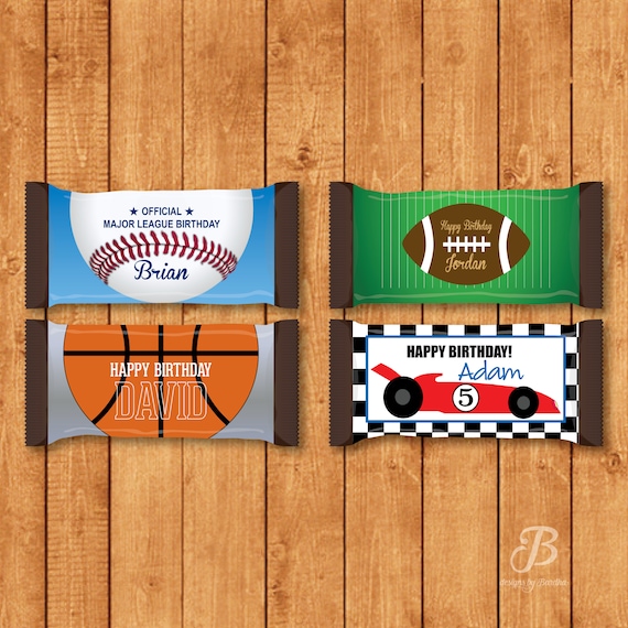 Customized Sports Candy Bar Wrapper for Hershey Bars You - Etsy