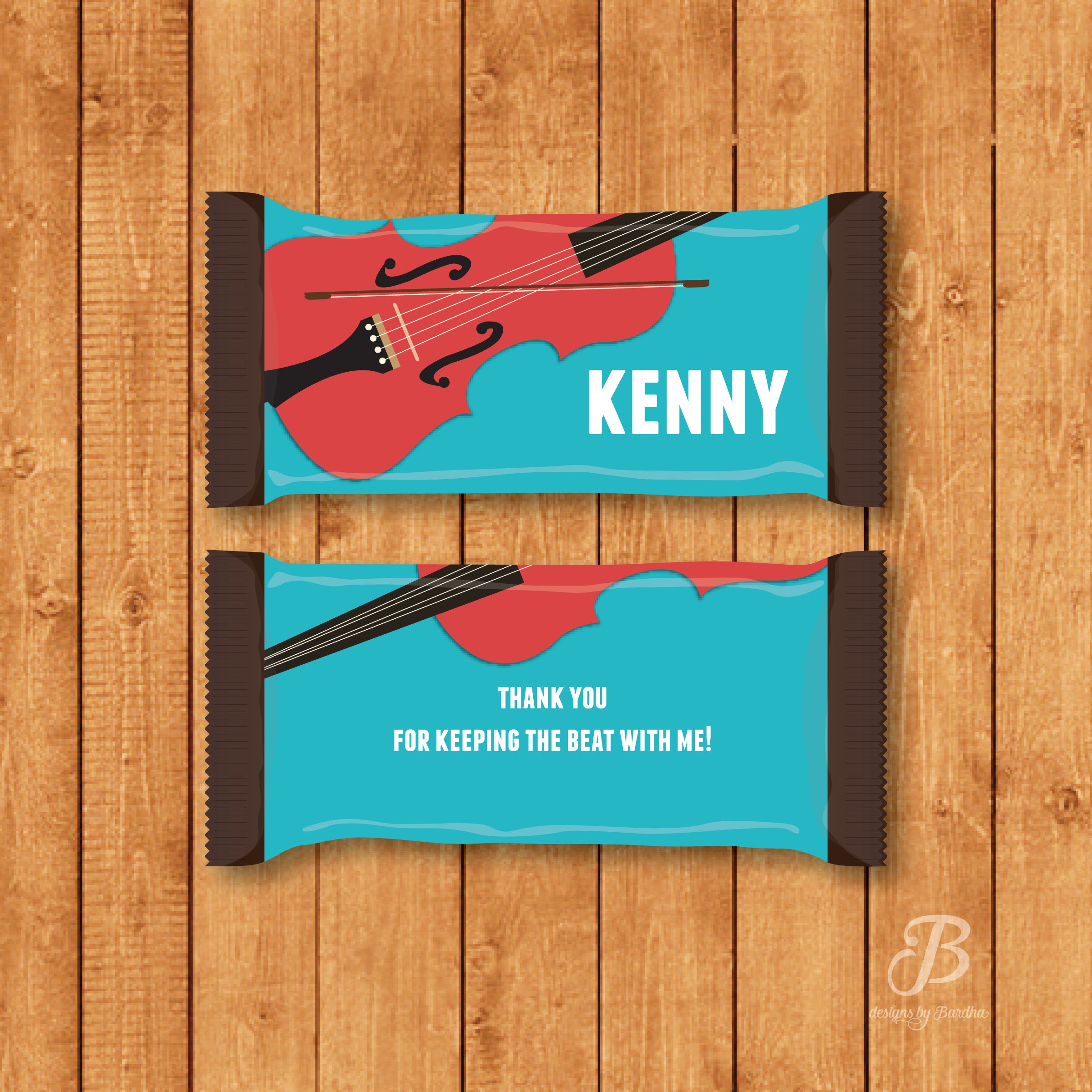 Customized Musical Instruments Candy Bar Wrapper for Hershey Bars - You ...