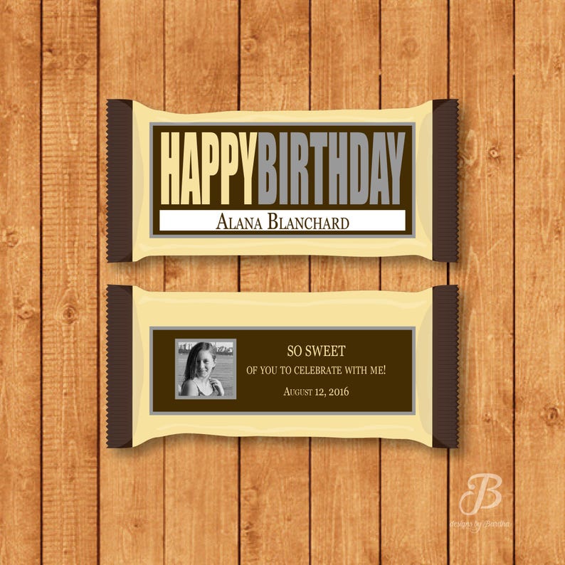 Customized All Occasion Candy Bar Wrappers for Hershey Bars - You Print ...