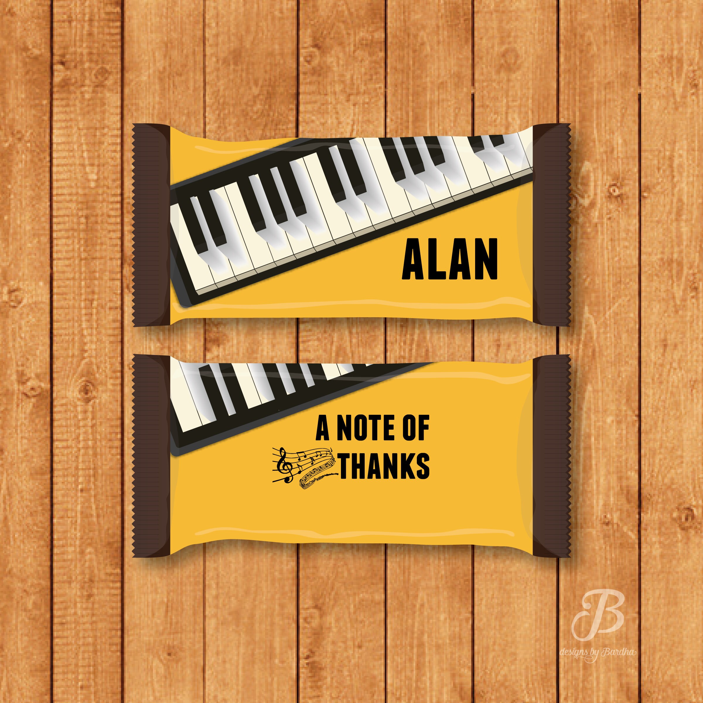 Customized Musical Instruments Candy Bar Wrapper for Hershey Bars - You ...