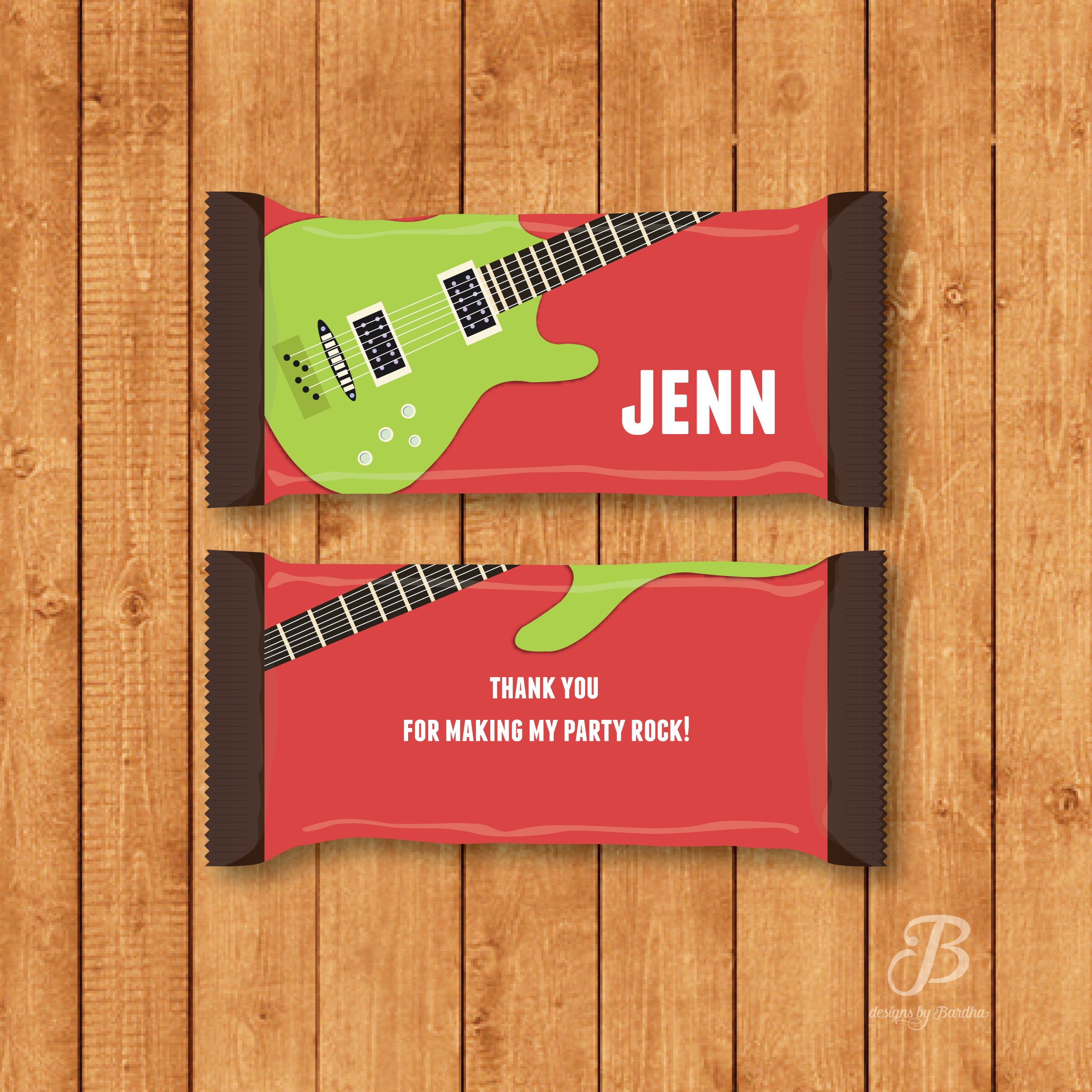 Customized Musical Instruments Candy Bar Wrapper for Hershey Bars - You ...