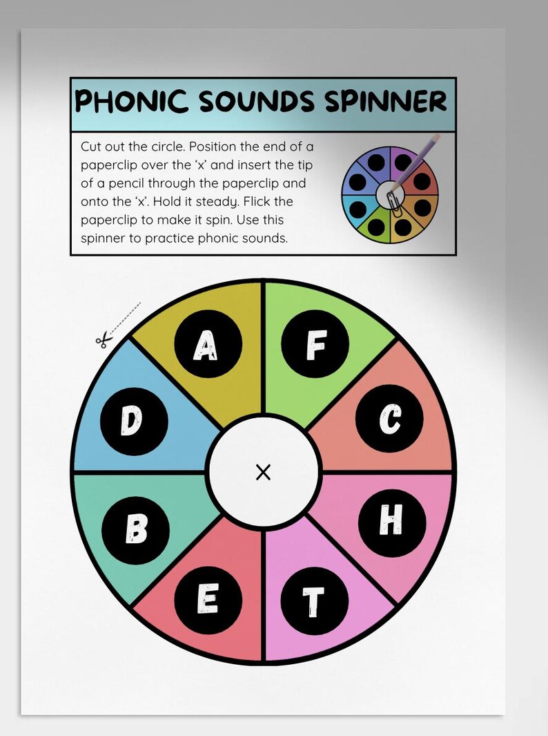 Printable Phonics Spinner Game | Animal Sound Spinner | Set One Phonics ...