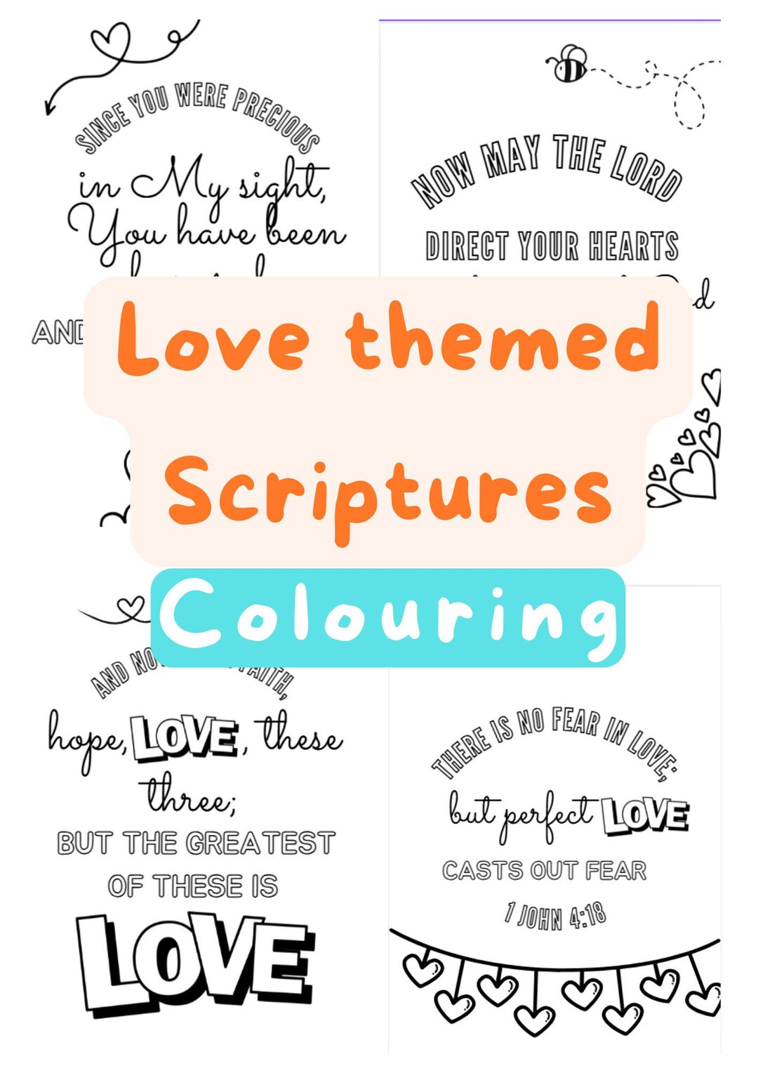 Bible Verse Coloring Pages | 12 Printable Love Scriptures | Christian ...