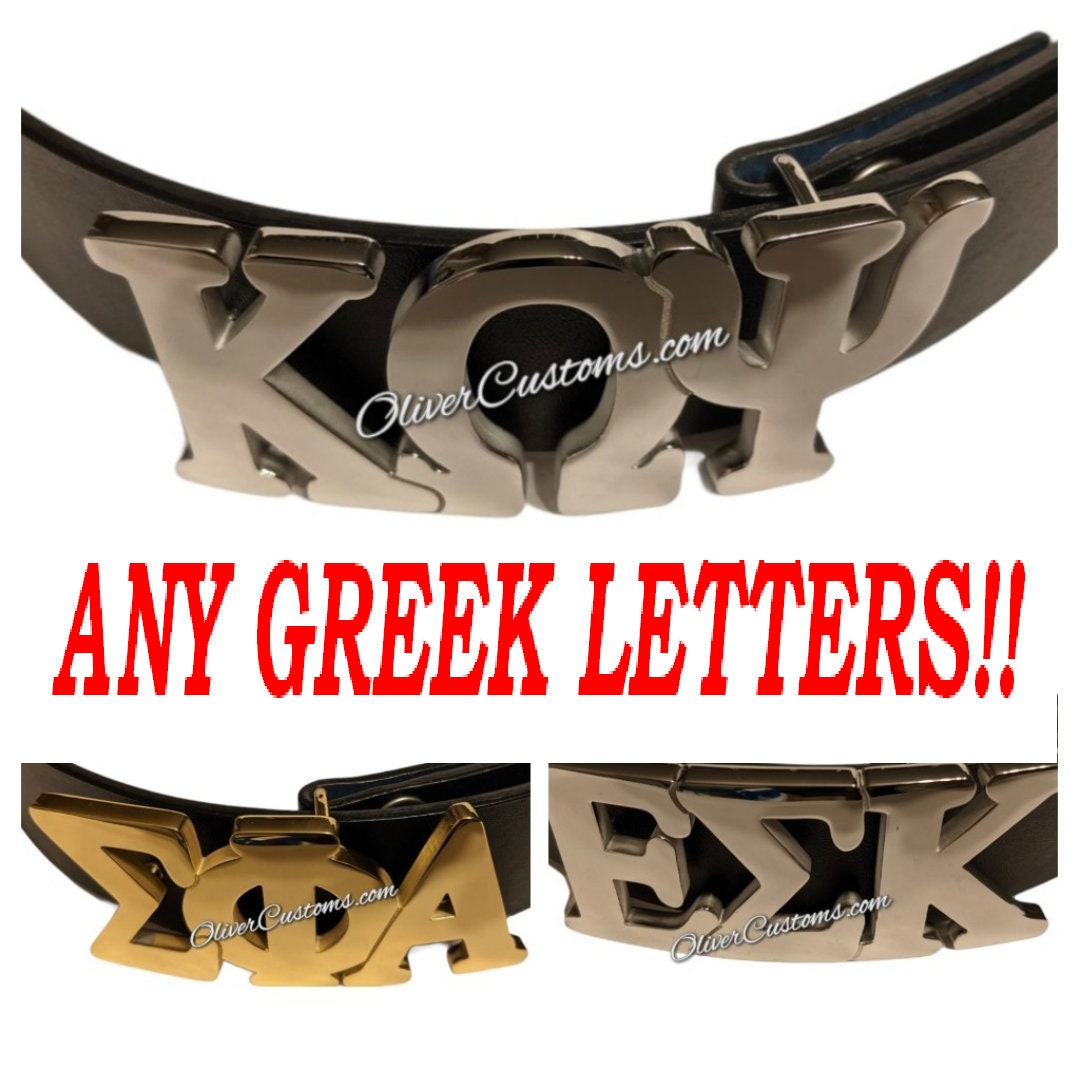 Greek Letter Custom Belt Buckle. Custom Fraternity Sorority Belt Buckle ...