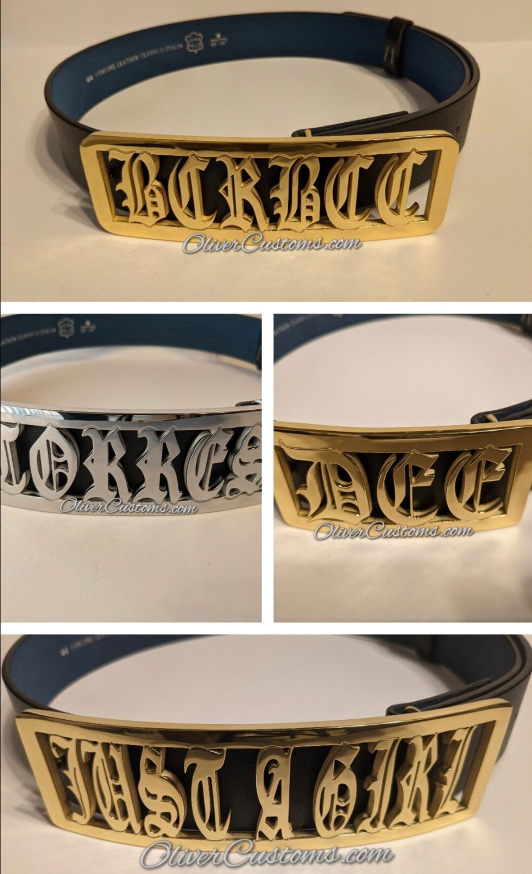 Old English Custom Name Belt Buckle: Personalized Polished Brass, Rose ...