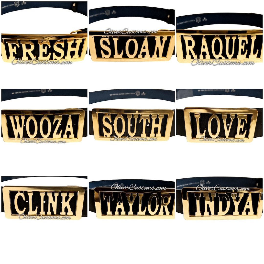 Solid Brass With 24 Karat Gold Finishpersonalized Custom Made Name Belt ...