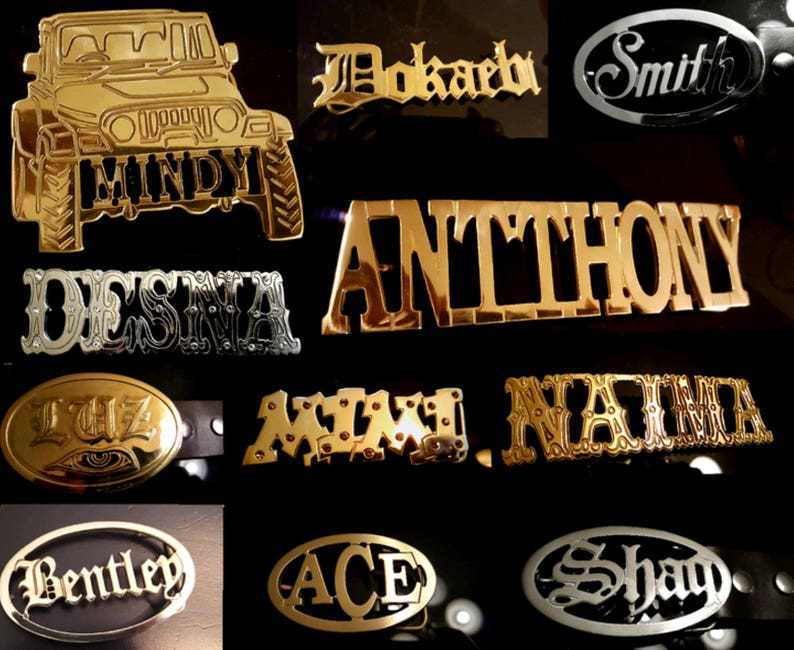 Stencil Letter Name Belt Buckle Old School Hip Hop Custom Name - Etsy