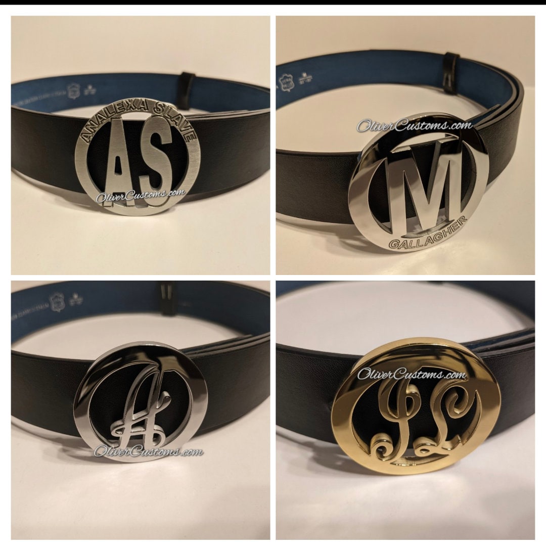 Luxury Custom Designer Monogram Initial Logo Belt Buckle With Round ...