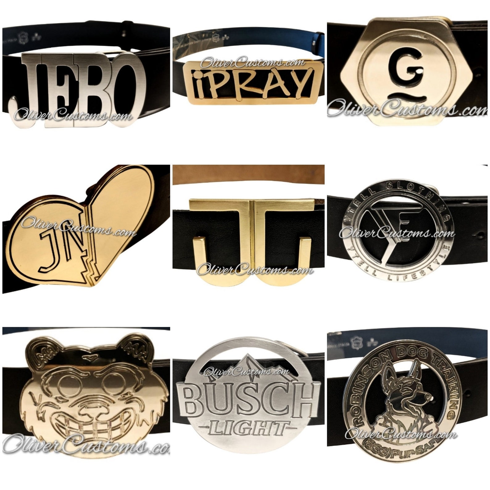 Personalized Custom Monogrammed Belt Buckle: Your Three Letter Initials ...