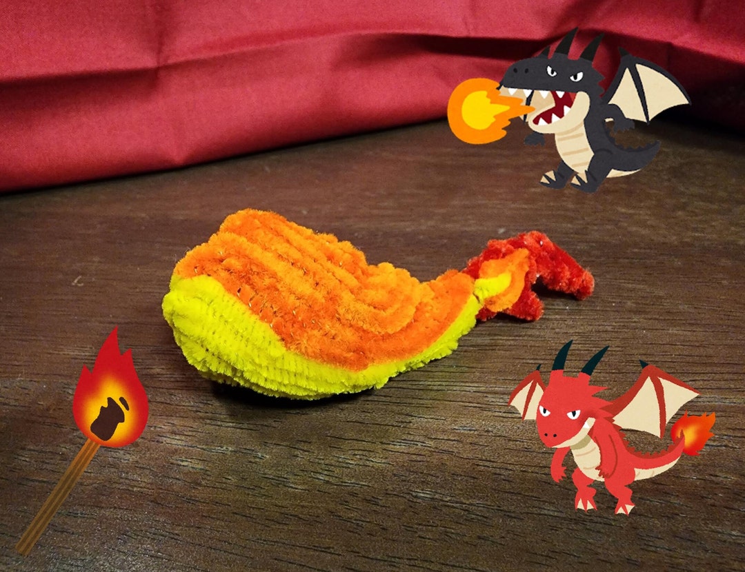 Pipe Cleaner Fire Lizard Charm - Etsy