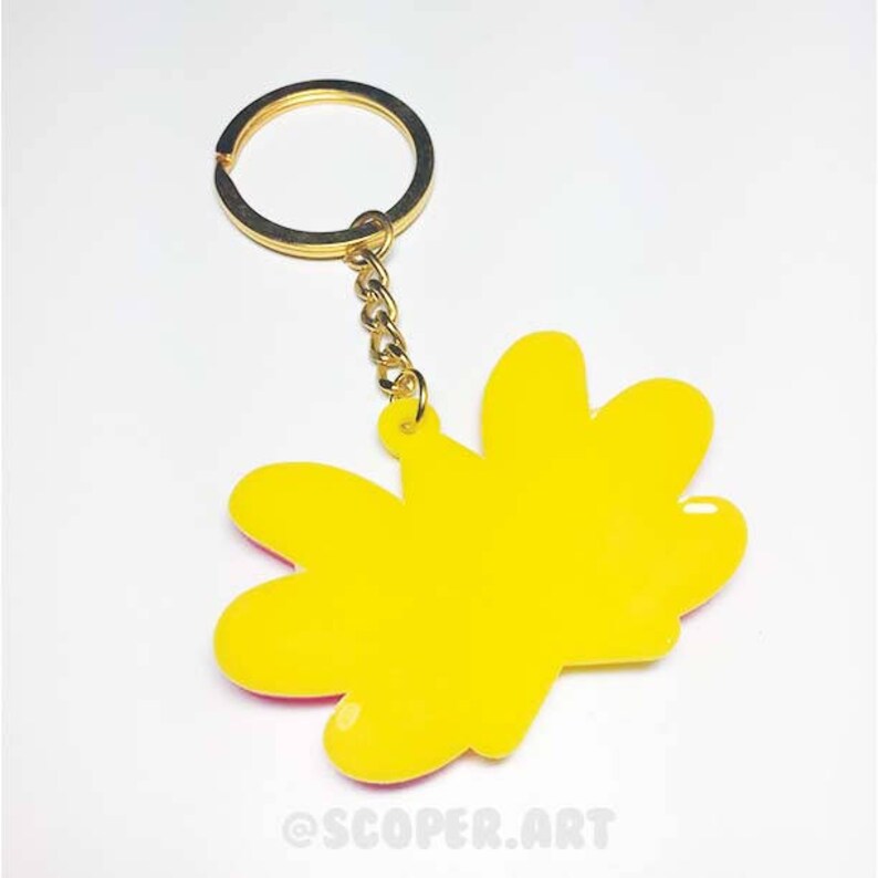 PVC rubber Lucky Kawaii Star Gold Key Chain | Etsy