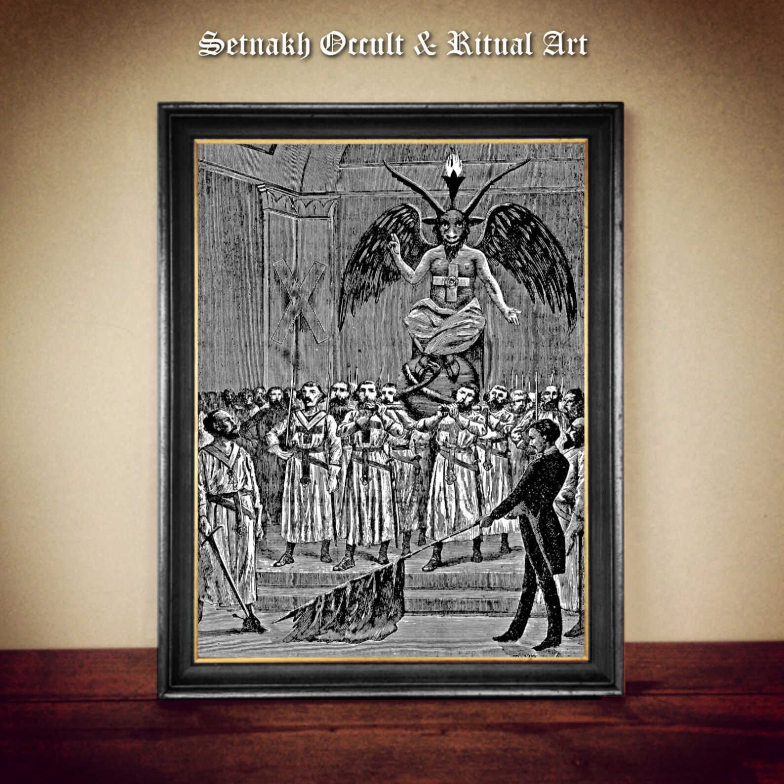 Baphomet & Templars Antique Print Masonic Illustration - Etsy Ireland