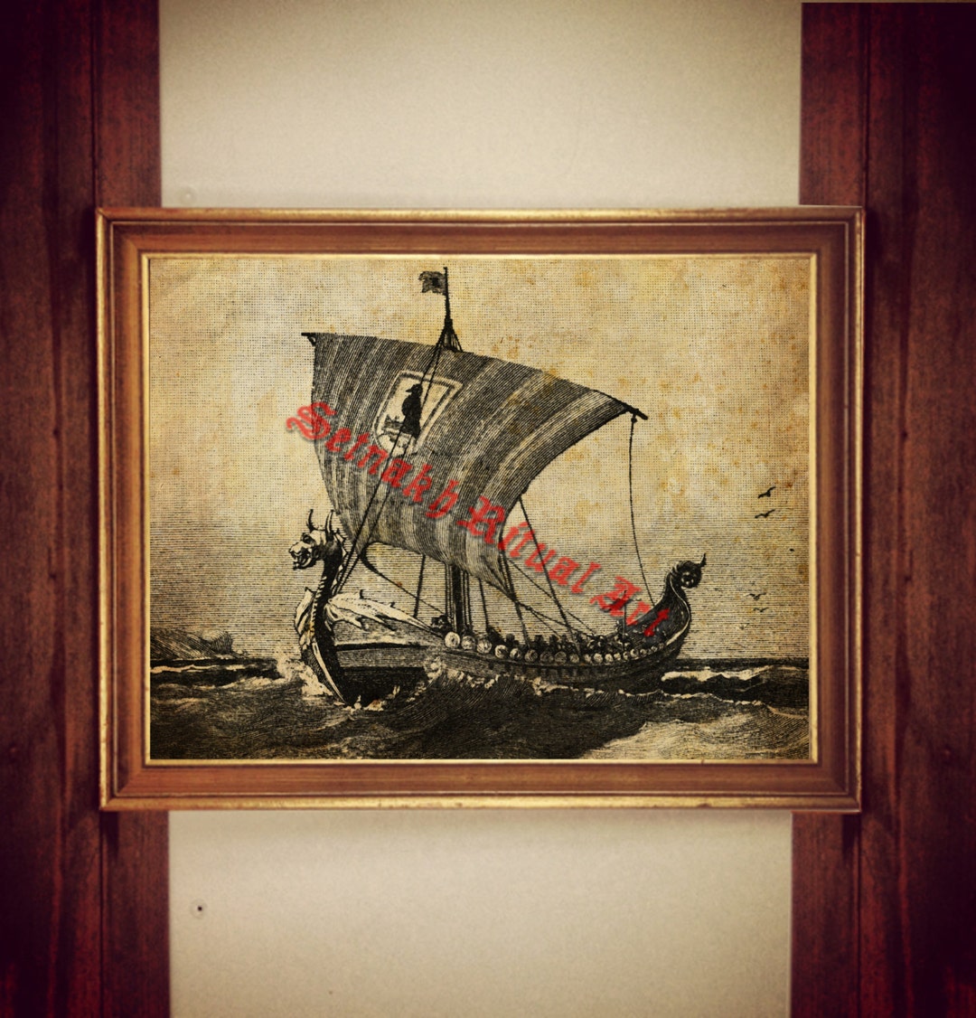 Viking Ship Poster, Nordic Print, Vikings Poster, Norse Art Print ...
