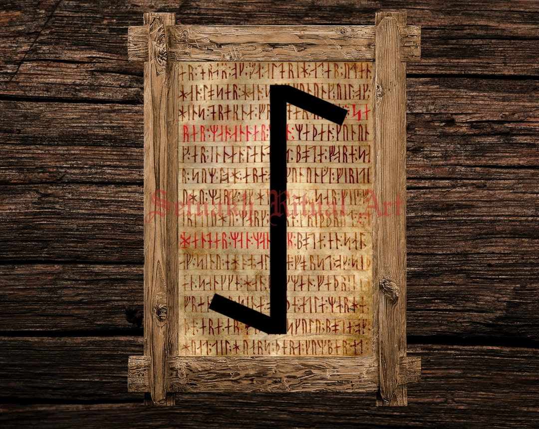 Eihwaz Print, Rune Illustration, Elder Futhark Art, Viking Home Decor ...