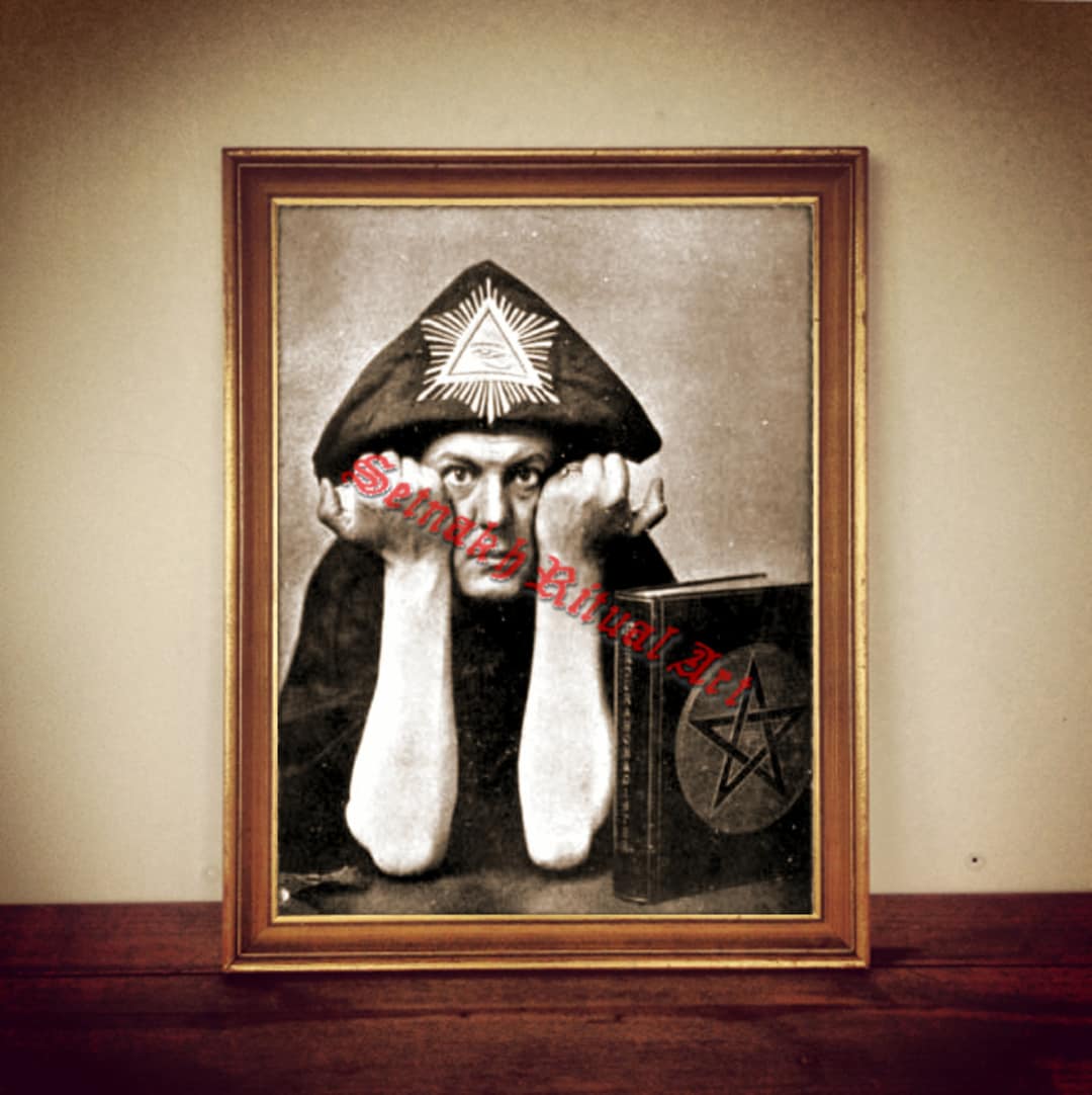 Aleister Crowley Portrait, Famous Occultist Print, Thelema Magick ...