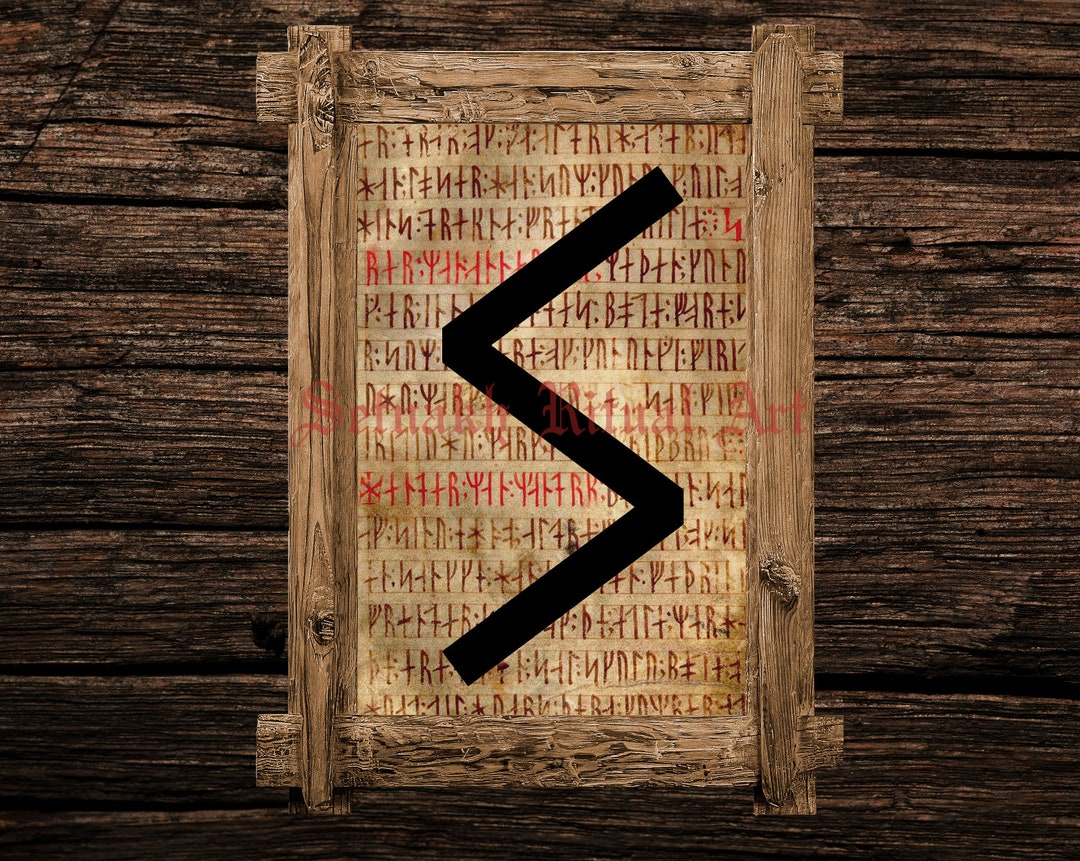 Sowilo Rune Ancient Print, Symbol of Success, Achieved Goals, Honor ...