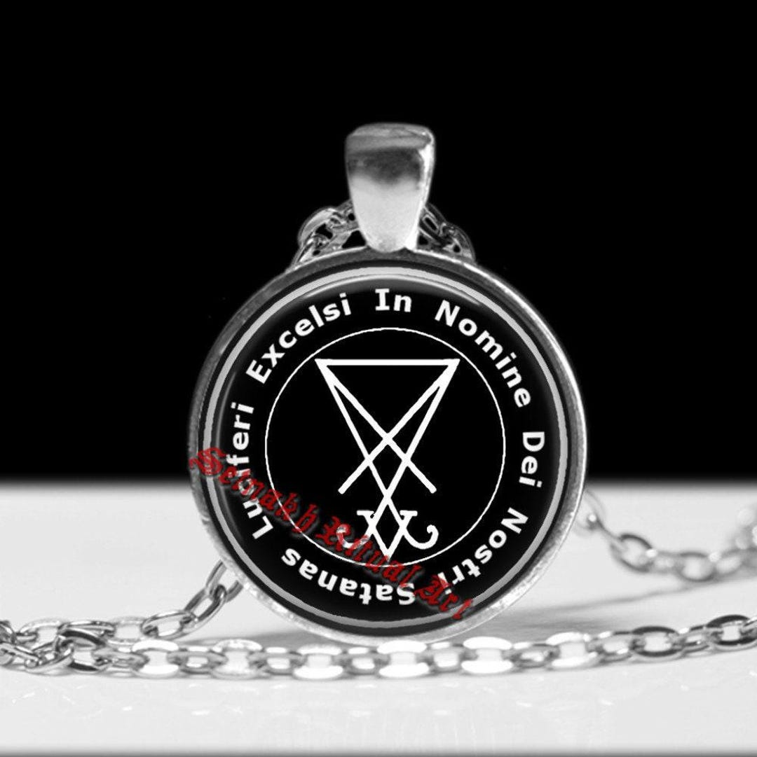 Lucifer Sigil Pendant, Luciferian Necklace, Satanic Jewelry, in Nomine ...