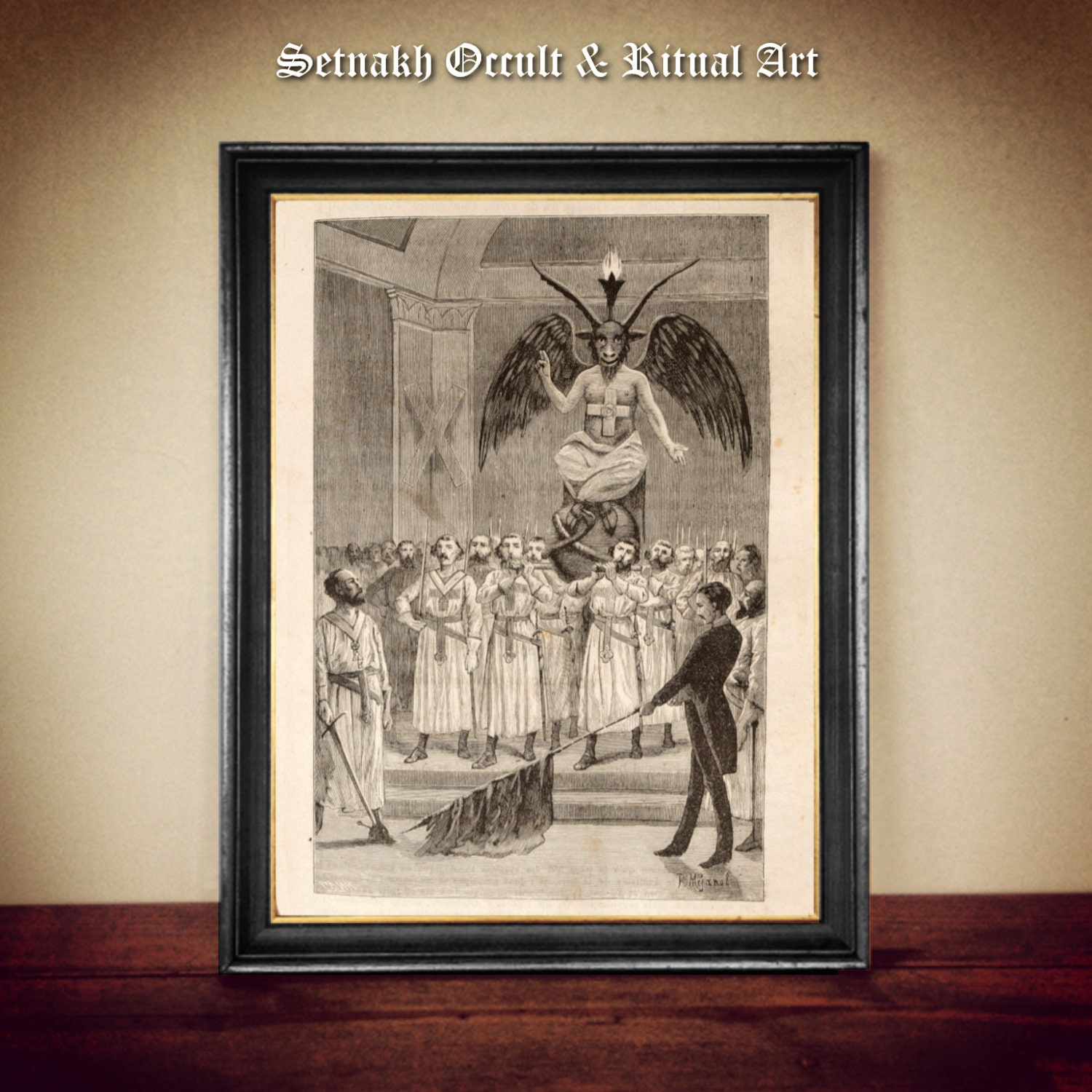 Baphomet & Templars Antique Print Masonic Illustration - Etsy Ireland